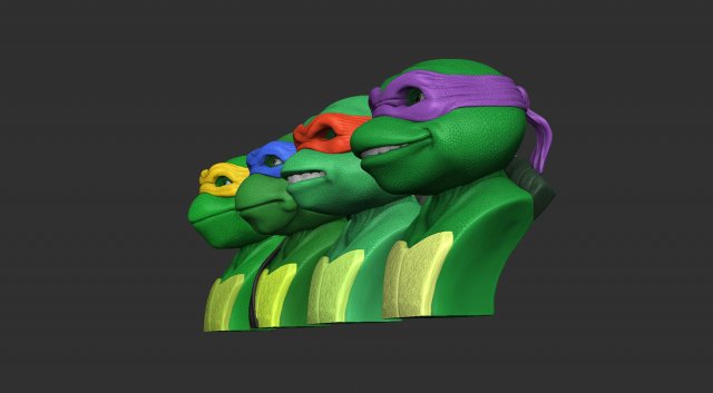 TURTLES NINJA 1990 FOR 3D PRINT BUSTS 3D Print Model in Monsters ...