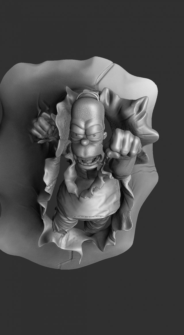 Homer Jay Simpson FOR 3D PRINT STL Modelo 3D in Dibujos Animados 3DExport