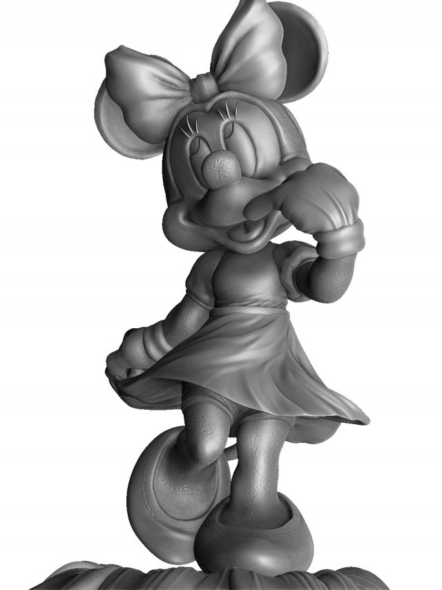 Minnie Mouse WITH FLOWER FOR 3D PRINT STL assemble and solid 3D Model ...