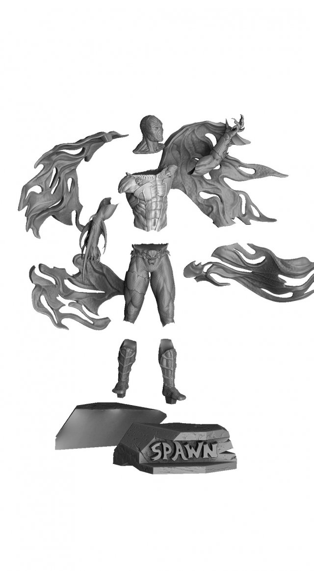 SPAWN 2 OPTIONS FOR 3D PRINT STL 3D Model in Monster 3DExport