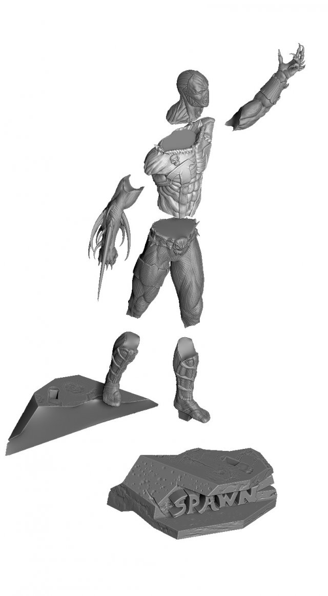 SPAWN 2 OPTIONS FOR 3D PRINT STL 3D Model in Monster 3DExport