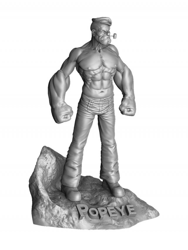 Popeye the Sailor FOR 3D PRINT STL Modelo 3D in Dibujos Animados 3DExport