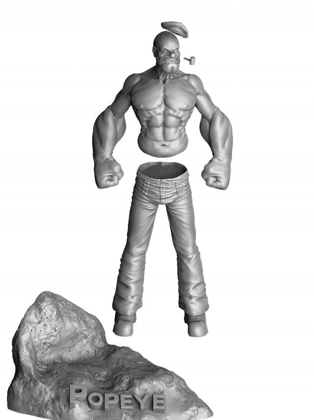 Popeye the Sailor FOR 3D PRINT STL Modelo 3D in Dibujos Animados 3DExport