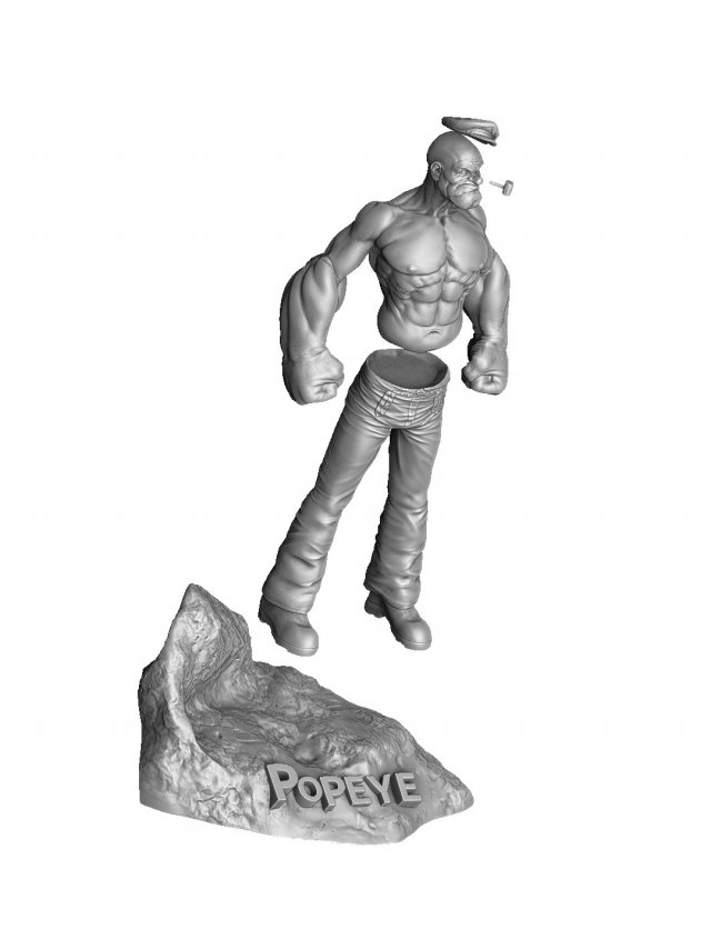 Popeye the Sailor FOR 3D PRINT STL Modèle 3D in Dessin animé 3DExport
