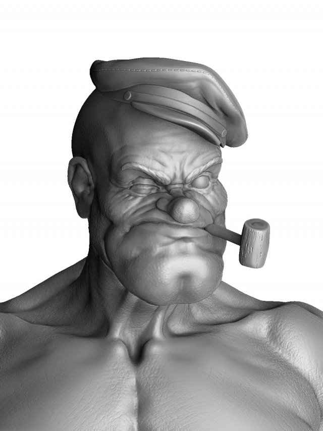 Popeye the Sailor FOR 3D PRINT STL Modelo 3D in Dibujos Animados 3DExport