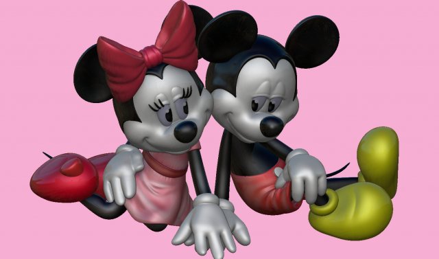 Mickey and Minnie mouse for 3d print STL 3D Print Model in Toys 3DExport
