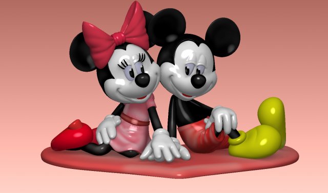 Mickey and Minnie mouse for 3d print STL 3D Print Model in Toys 3DExport
