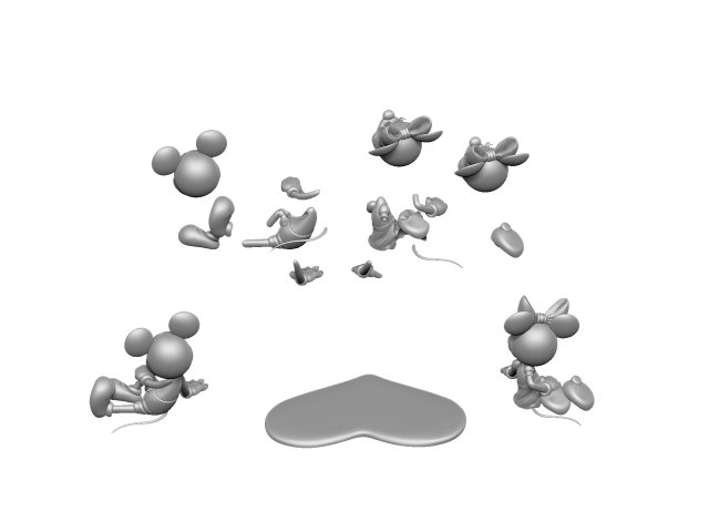 Mickey and Minnie mouse for 3d print STL 3D Print Model in Toys 3DExport