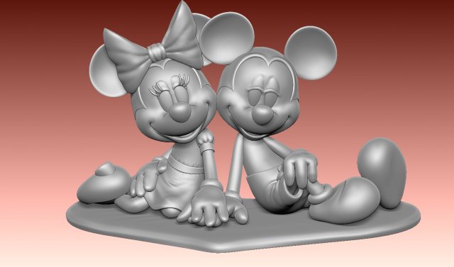 Mickey and Minnie mouse for 3d print STL 3D Print Model in Toys 3DExport