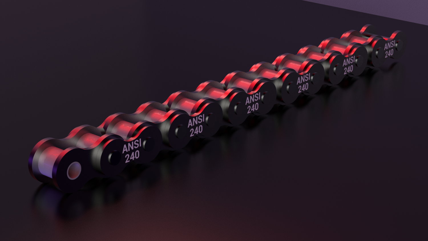 standard roller chain - ansi 240 3D Model in Parts 3DExport