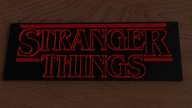 stranger things 3D Print Model in Signs and Logos 3DExport