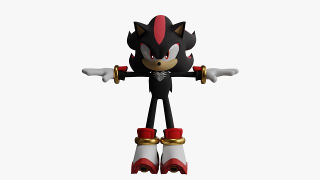 shadow the hedgehog 3D Model in Cartoon 3DExport