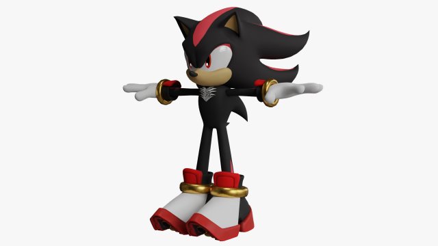 shadow the hedgehog 3D Model in Cartoon 3DExport