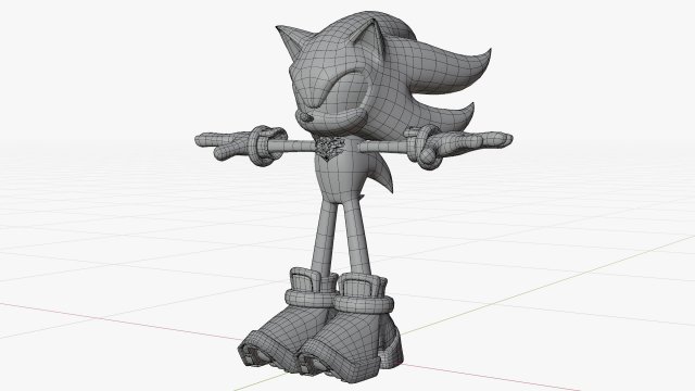 shadow the hedgehog 3D Model in Cartoon 3DExport