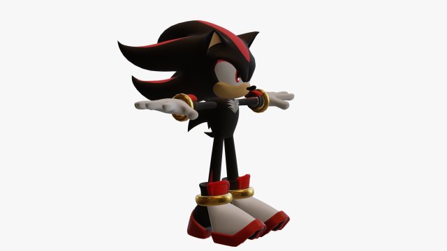 shadow the hedgehog - ue4 - unity 3D Model in Fantasy 3DExport