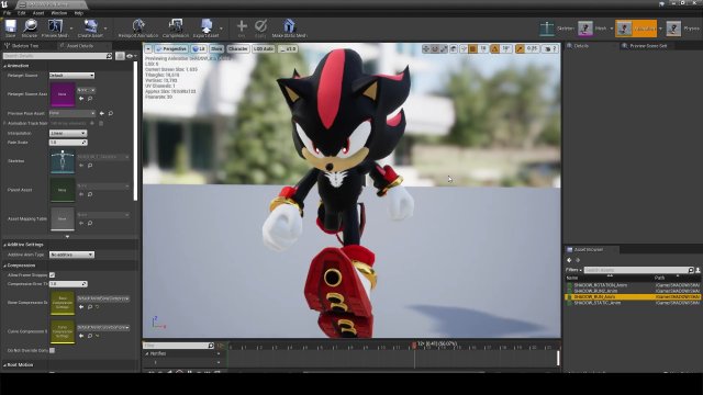 shadow the hedgehog - ue4 - unity 3D Model in Fantasy 3DExport
