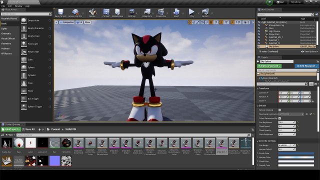 shadow the hedgehog - ue4 - unity 3D Model in Fantasy 3DExport