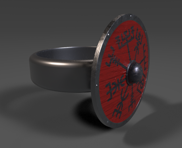 viking shield ring ready to print 3D Print Model in Rings 3DExport