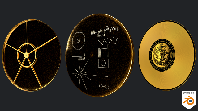 voyager golden record 3D Model in Real Spacecraft 3DExport