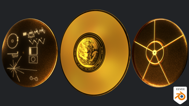 voyager golden record 3D Model in Real Spacecraft 3DExport