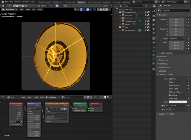 voyager golden record 3D Model in Real Spacecraft 3DExport