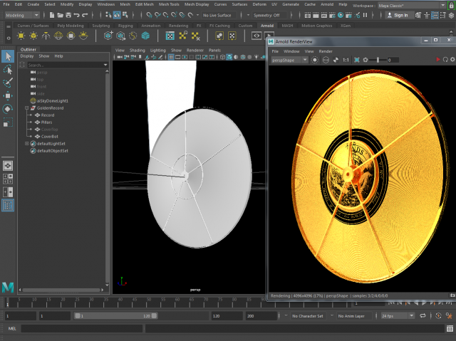 voyager golden record 3D Model in Real Spacecraft 3DExport