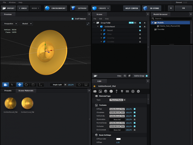 voyager golden record 3D Model in Real Spacecraft 3DExport