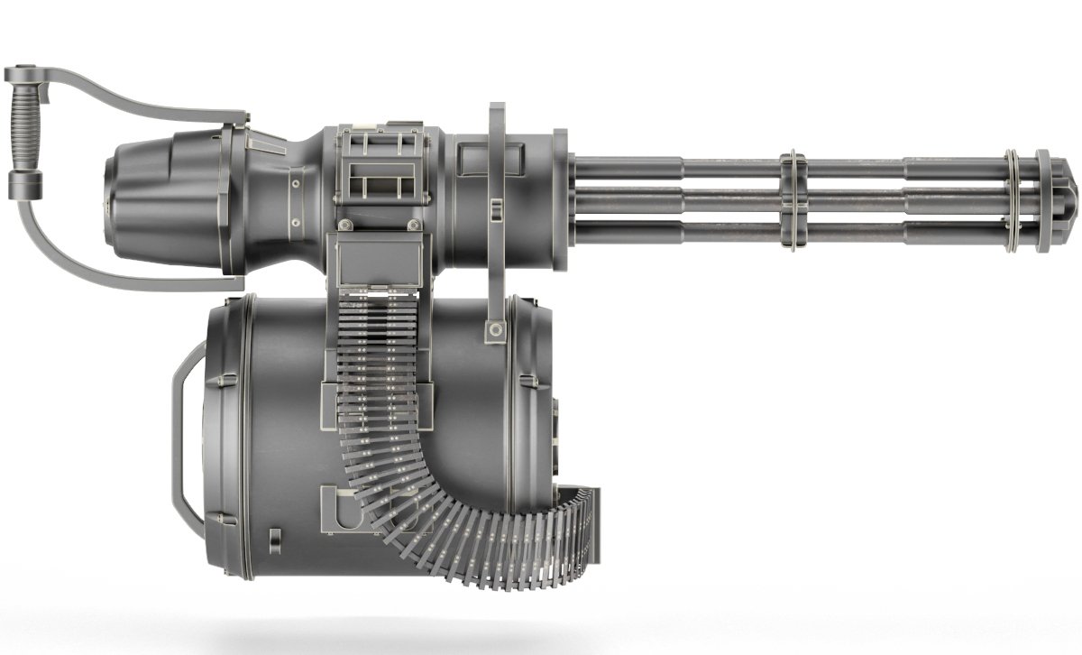 minigun 3D Models in Machine Gun 3DExport