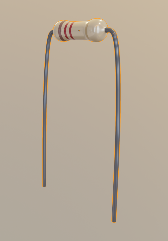 resistor 3D Model in Parts 3DExport