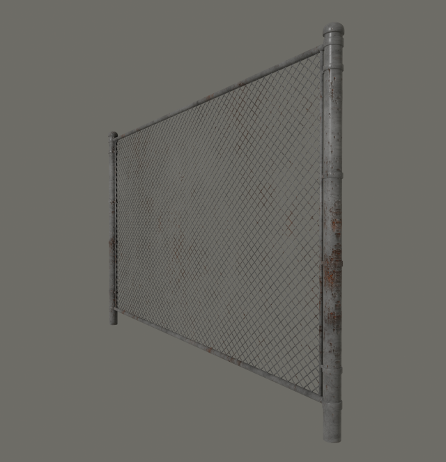 chain link fence 3D Model in Parts 3DExport
