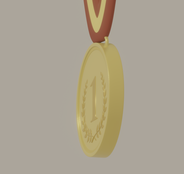Gold Medal Award 3D Model in Awards 3DExport