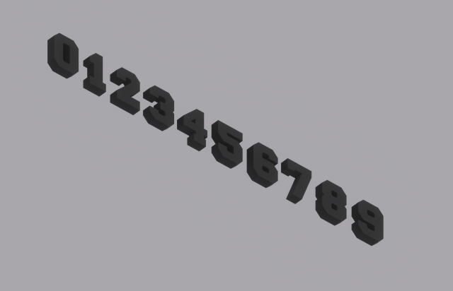 Numbers 3D Model in Other 3DExport