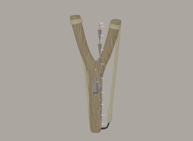 Slingshot 3D Model in Projectiles 3DExport