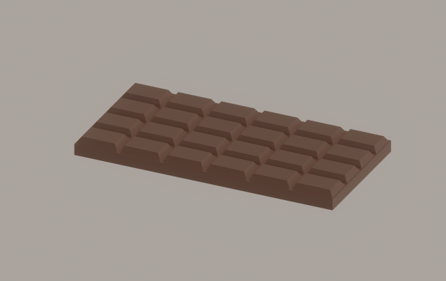 Chocolate Bar 3D Model in Sweets 3DExport