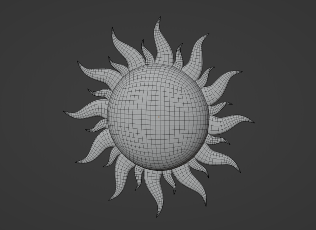Sun 3D Model in Planets 3DExport