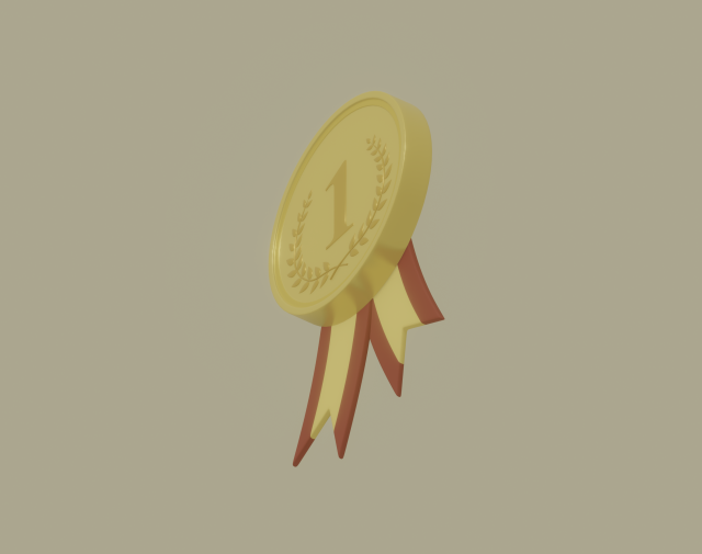 Gold Medal 3D Model in Awards 3DExport