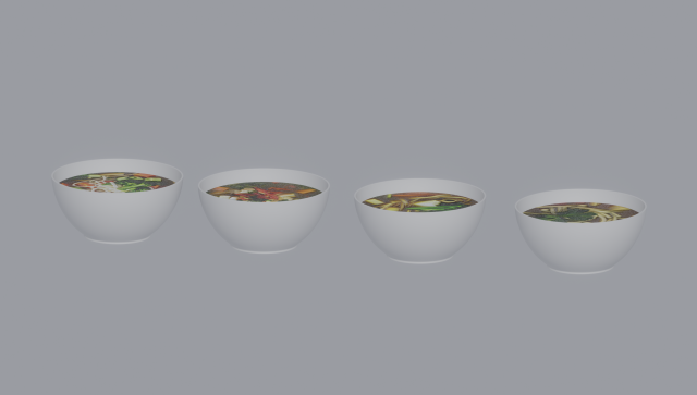 Soup Bowls 3D Model in Miscellaneous 3DExport