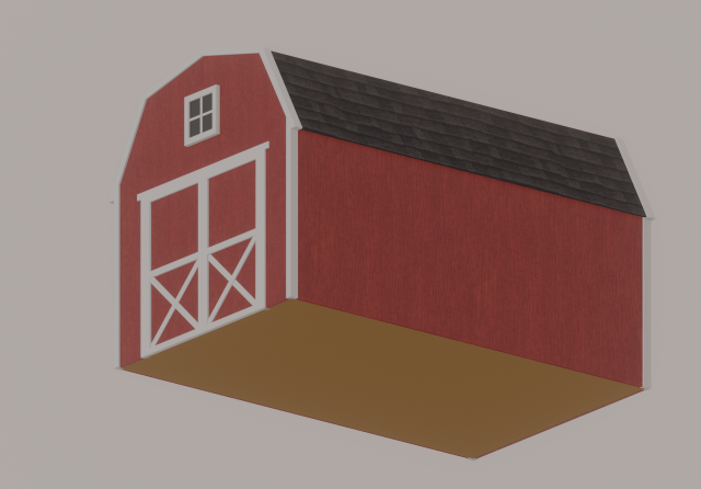 Barn Shed 3D Model in Buildings 3DExport