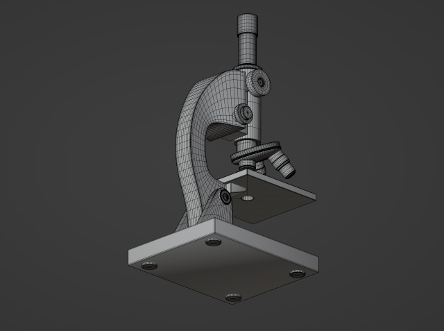 Microscope 3D Model in Medical Equipment 3DExport