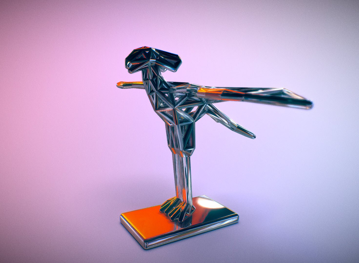 Secretary Bird Adult Male 3D Model in Toys 3DExport