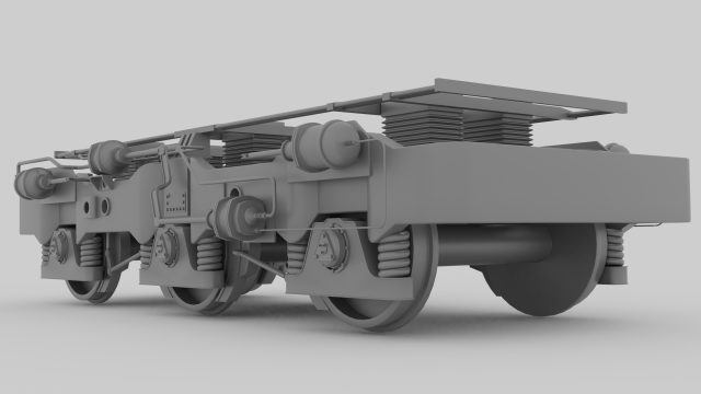 Railway Bogie Low-poly 3D Model in Train 3DExport