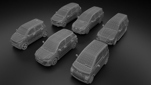 Traffic cars 3D Model in SUV 3DExport