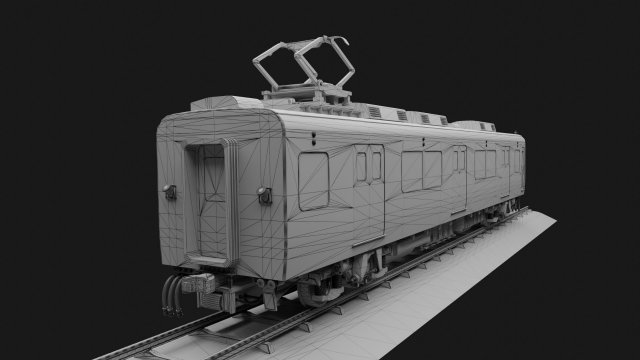 Japan Train Meitetsu 6000 Low-poly 3D Model in Train 3DExport