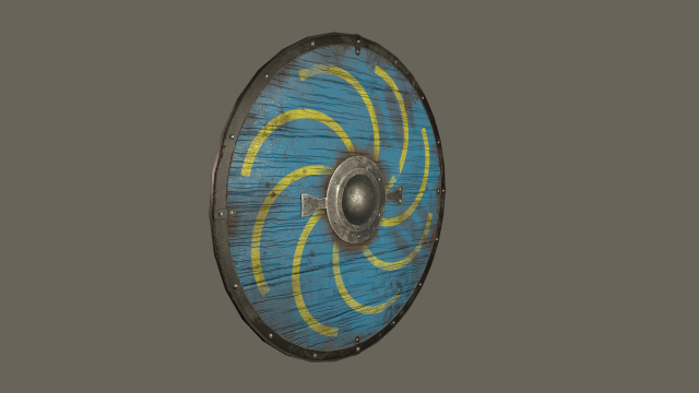 Viking Shield 3D Model in Shield 3DExport