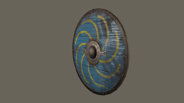 Viking Shield 3D Model in Shield 3DExport