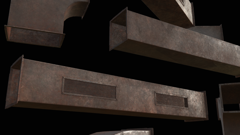 Ventilation Modular PBR 02 3D Model in Environment 3DExport