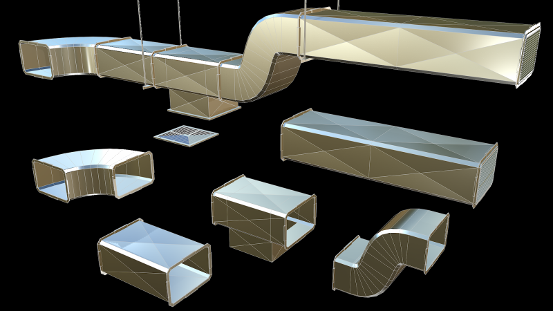 Ventilation Modular PBR 03 3D Model in Environment 3DExport