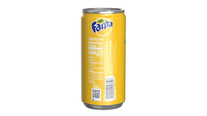Fanta Pineapple Drink Can Slim 190ml 01 3D Model in Beverage 3DExport