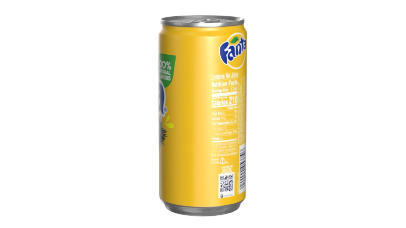 Fanta Pineapple Drink Can Slim 190ml 01 3D Model in Beverage 3DExport