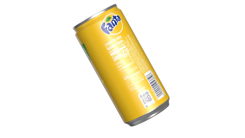 Fanta Pineapple Drink Can Slim 190ml 01 3D Model in Beverage 3DExport